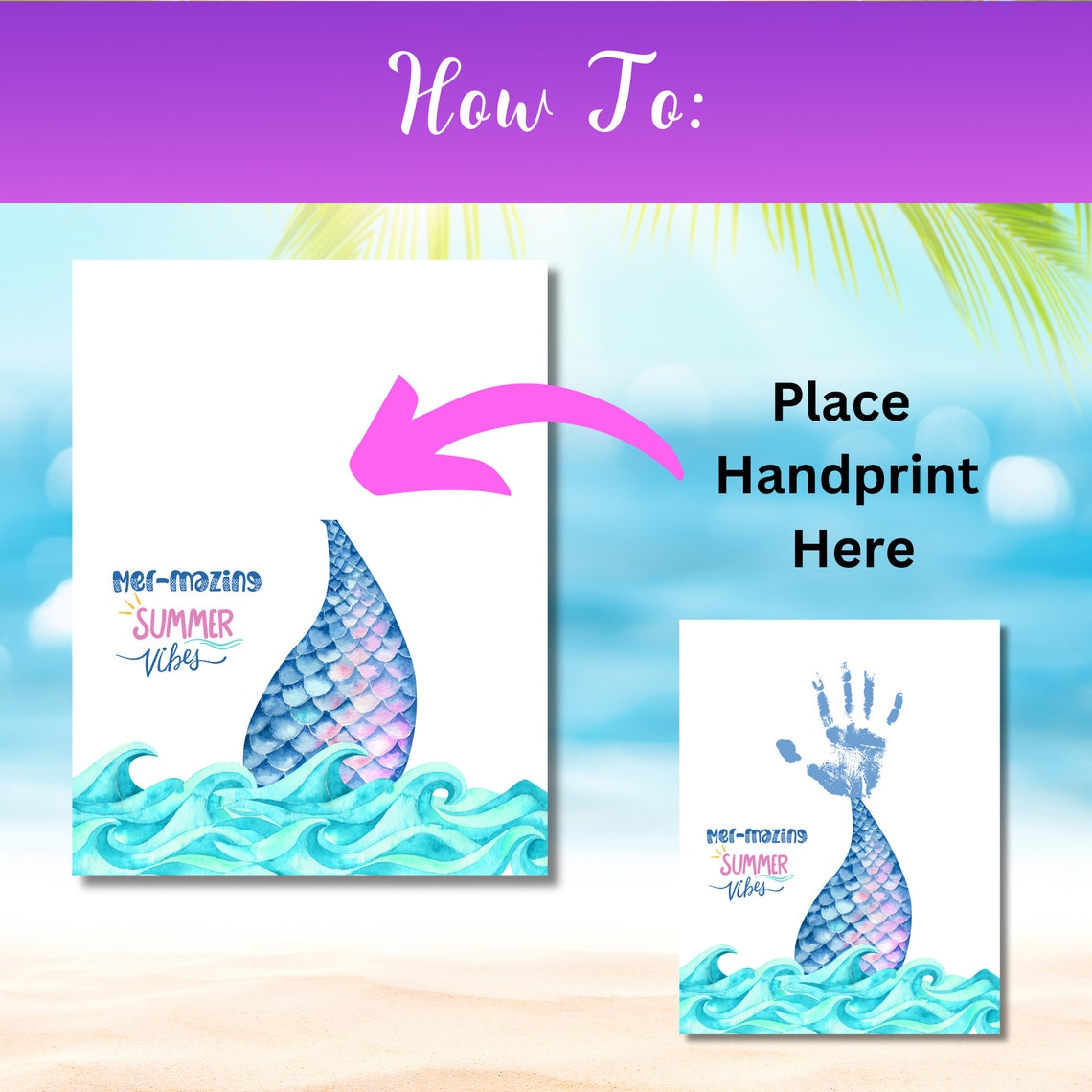 Summer Handprint Craft Bundle Summer Handprint Art for Toddler Summer ...