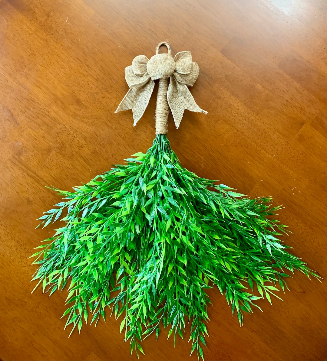 Natural Willow Door Swag With Burlap Bow - Handcrafted Farmhouse Decor ...