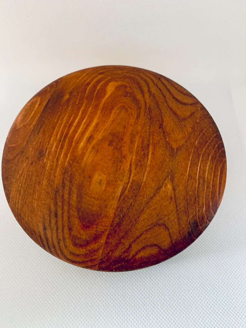 Small Cherry Wood Round Box With Lid - Keepsake Organizer - Etsy