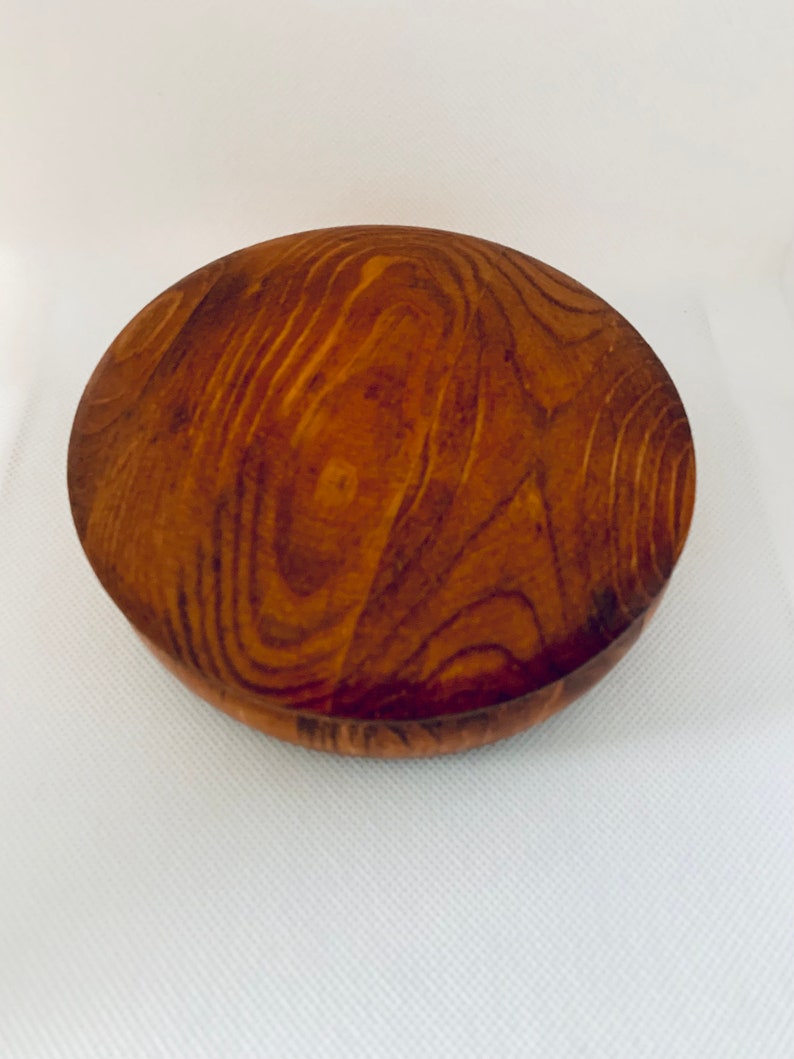 Small Cherry Wood Round Box With Lid - Keepsake Organizer - Etsy
