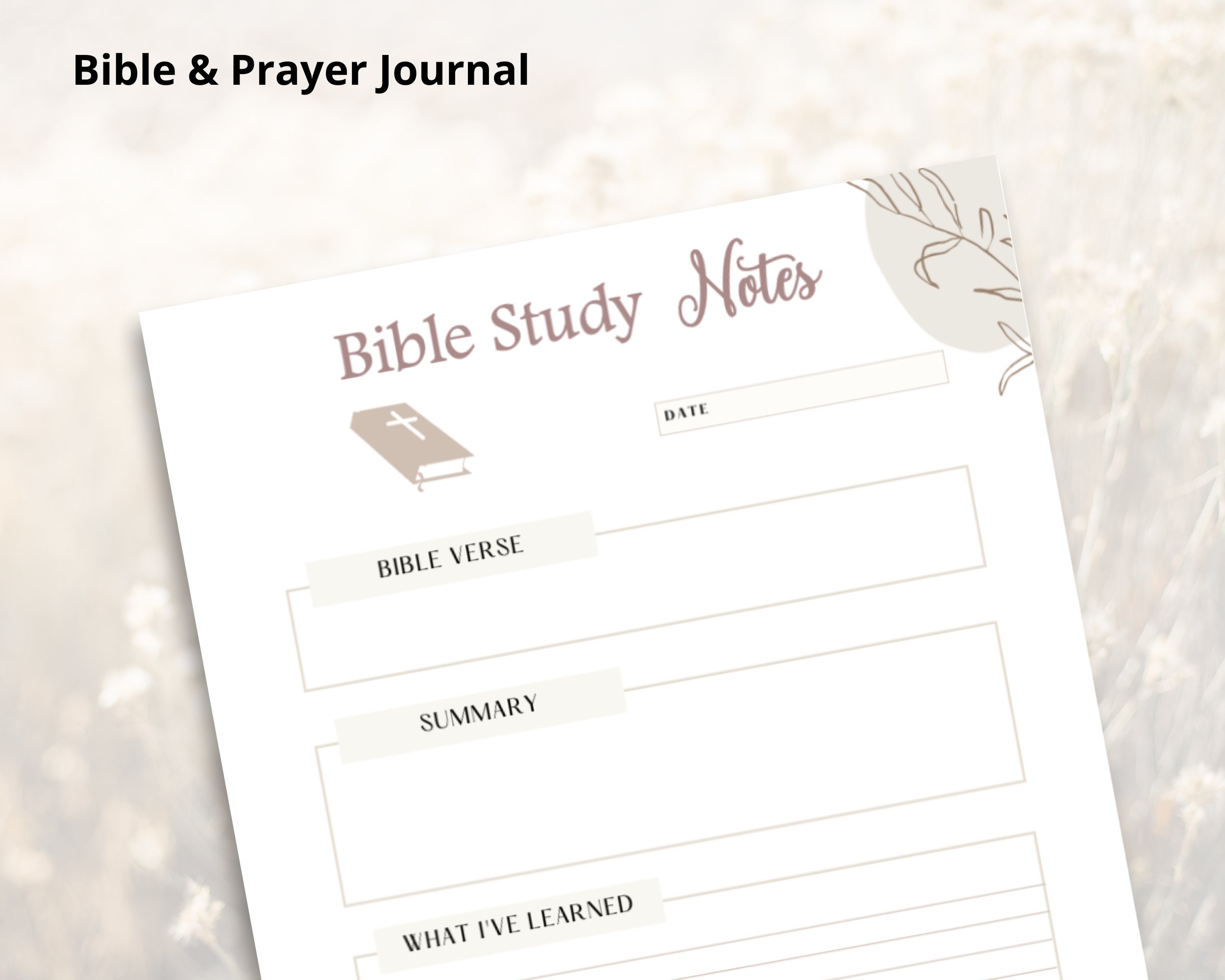 Bible & Prayer Journal |bible Study Planner | - Etsy