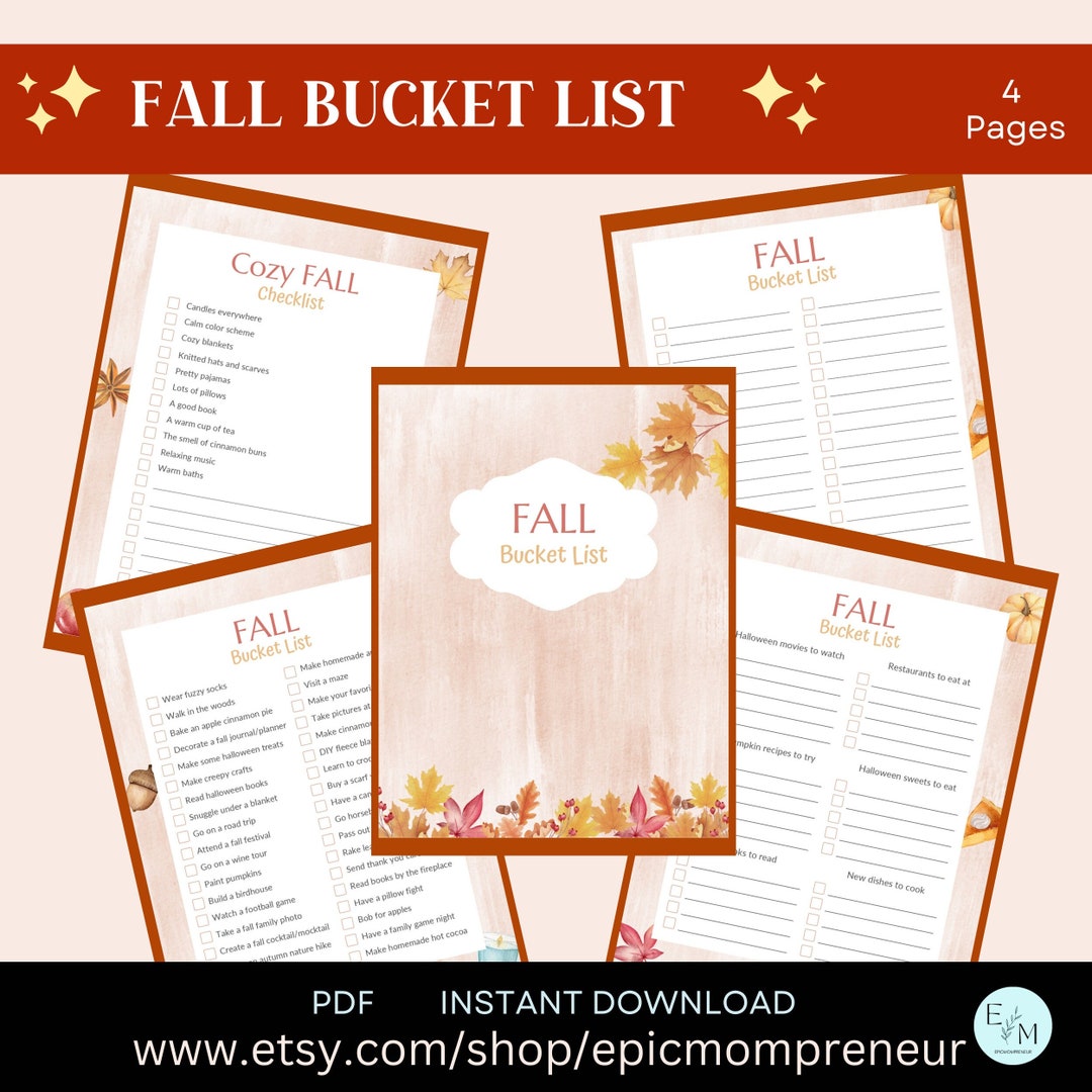 Fall Bucket List | Fall Bucket List Challenge | Fall Things to Do ...