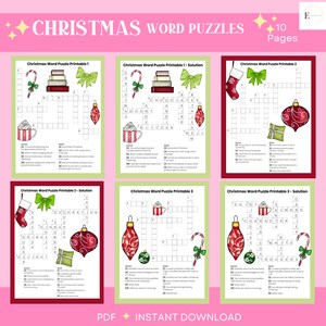 Christmas Word Puzzles Printable PDF | Christmas Word Puzzles ...