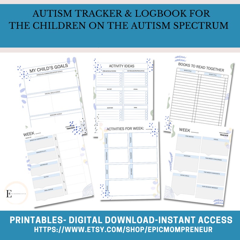 Autism Tracker & Logbook for the Children on the Autism Spectrum - Etsy