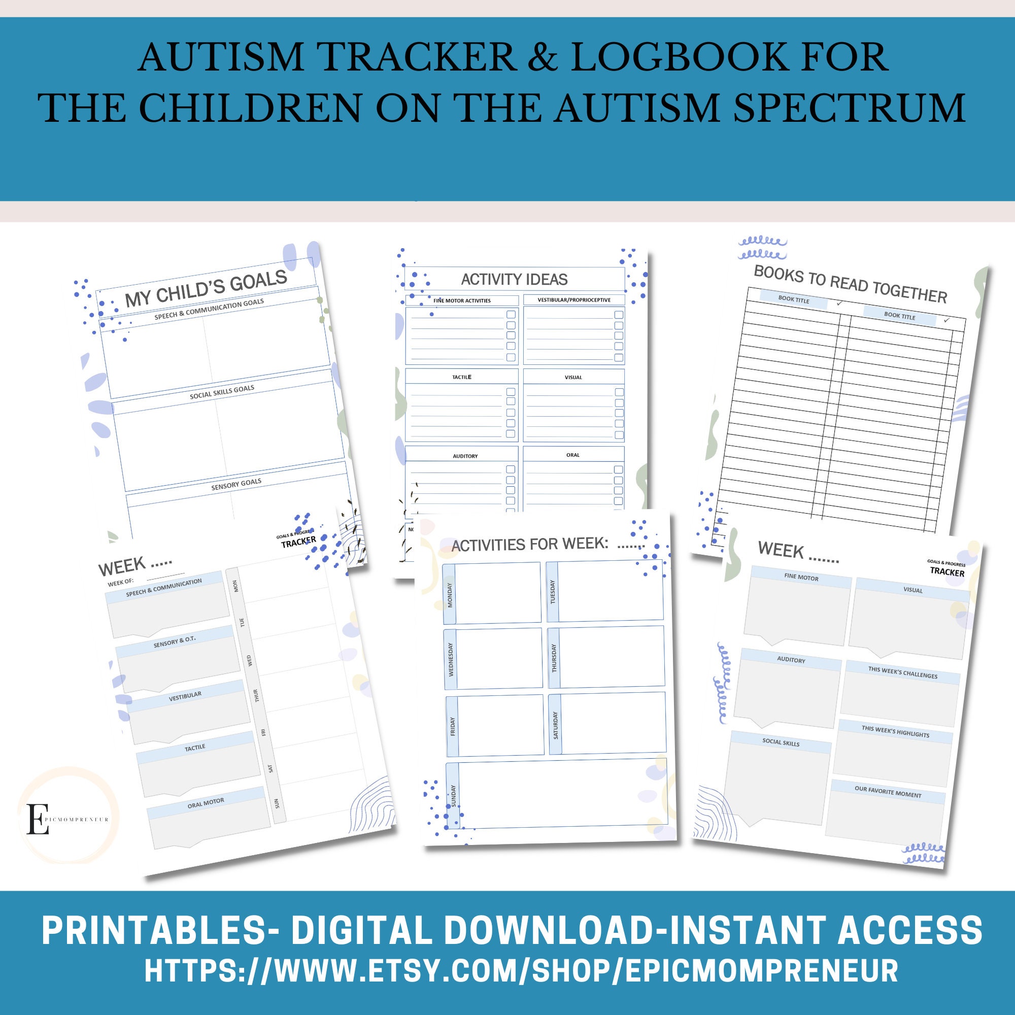 Autism Tracker & Logbook for the Children on the Autism Spectrum - Etsy