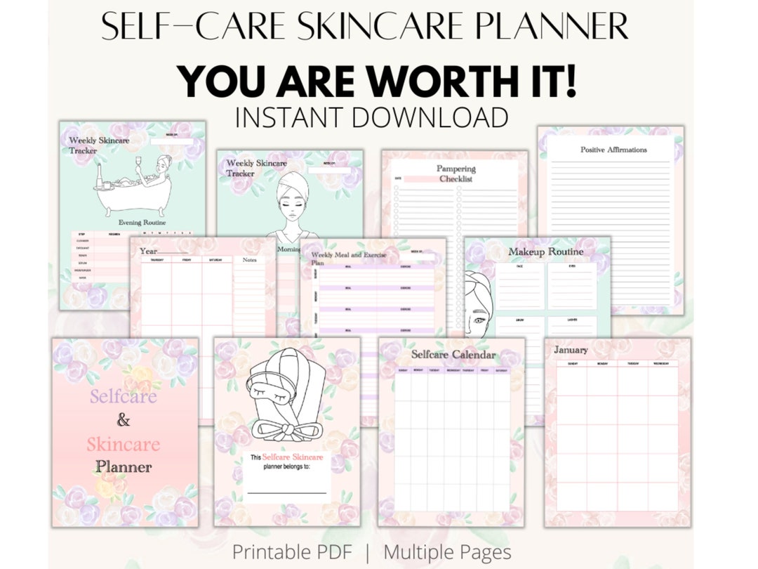 Self-care Skincare Planner | Self-care | Skincare Planner| Women's ...
