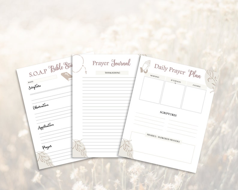Bible & Prayer Journal |bible Study Planner | - Etsy