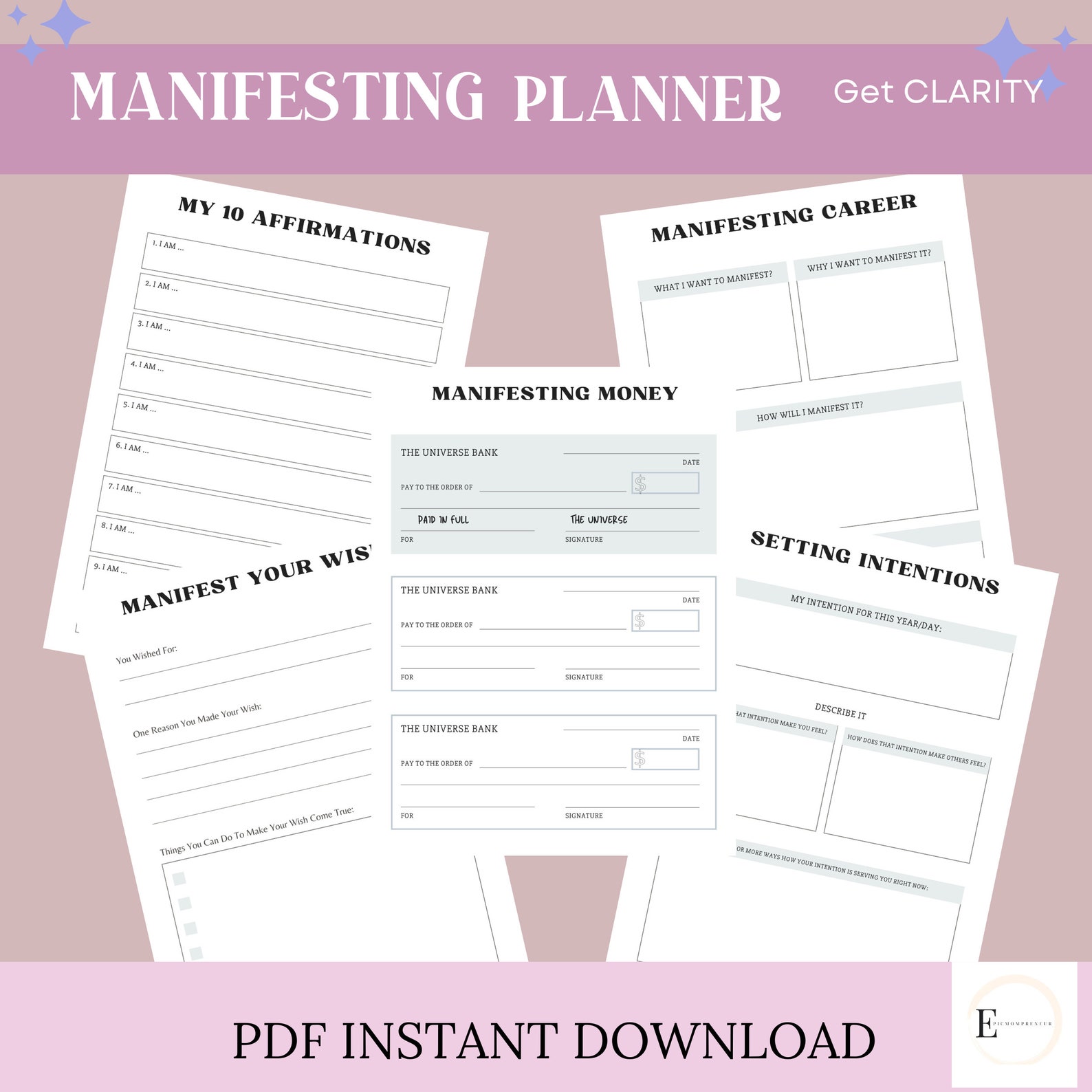 Manifesting Planner | Manifesting Journal | Manifesting Workbook ...