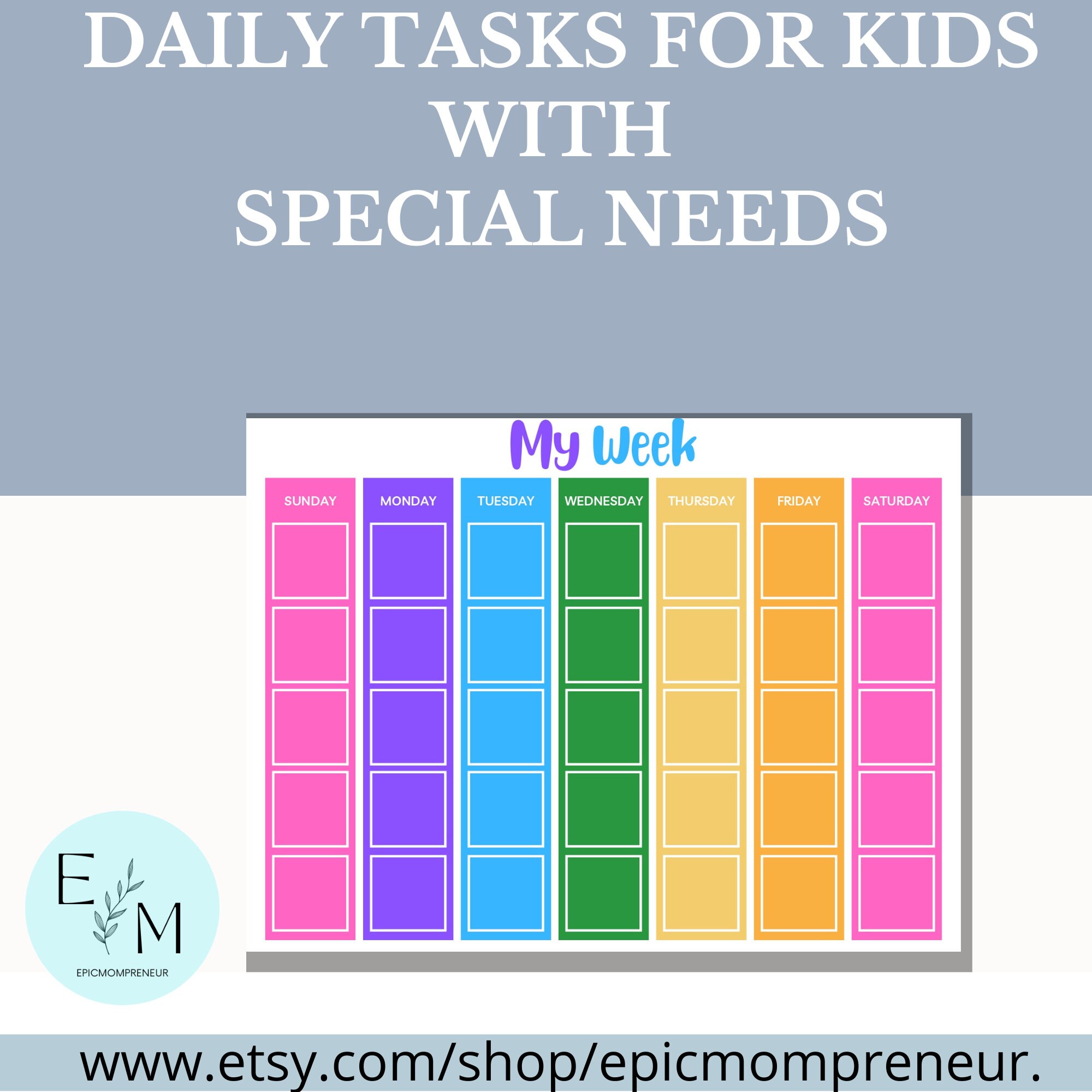 Daily Tasks for Kids With Special Needs | Daily Tasks Printables ...