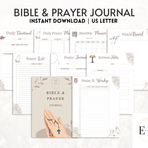 Bible & Prayer Journal |bible Study Planner | - Etsy