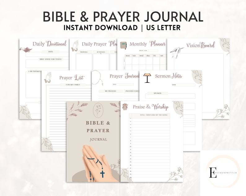 Bible & Prayer Journal |bible Study Planner | - Etsy