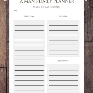 A Man's Daily Planner - Etsy