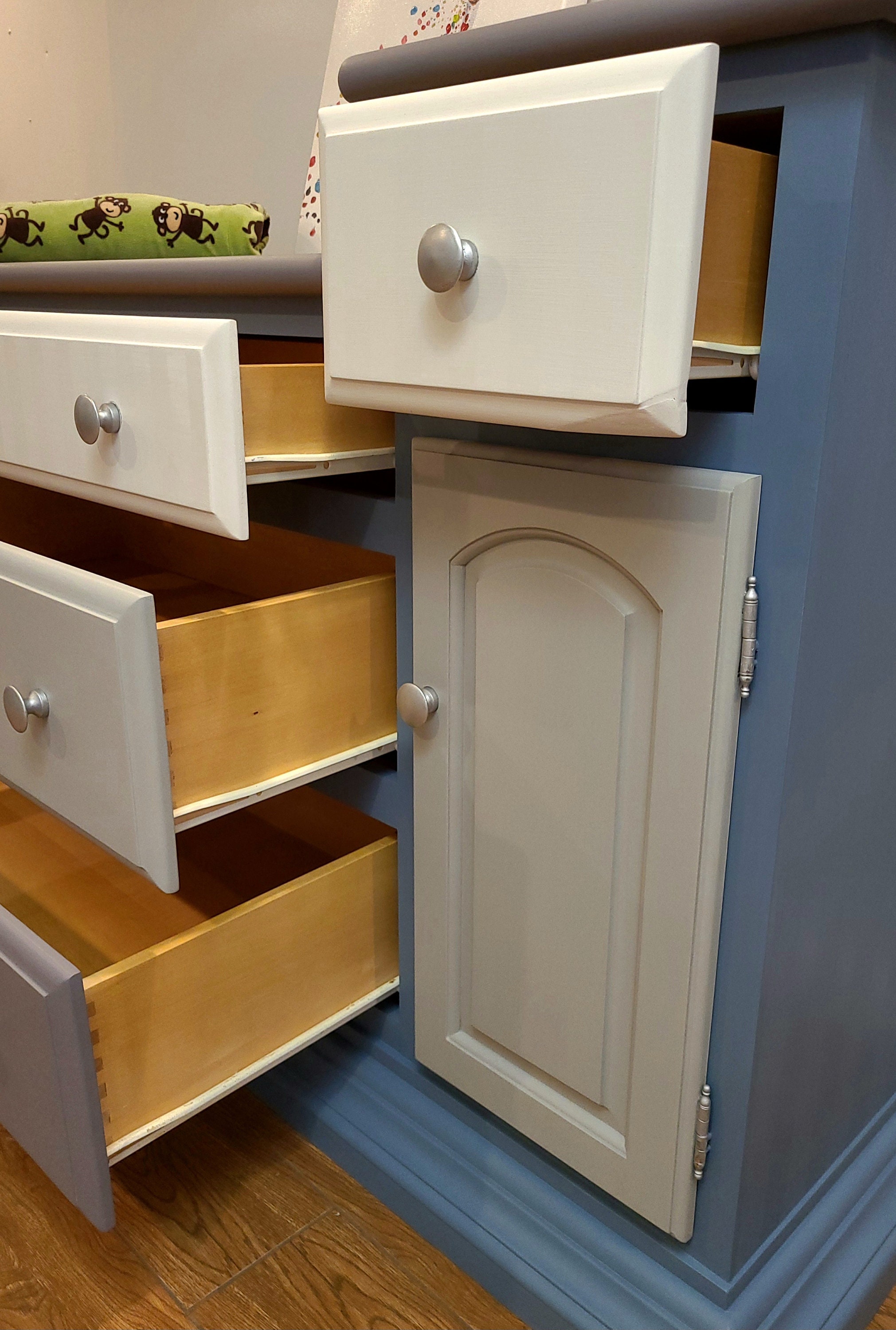 Hand Painted Blue and Grey Dresser/ Changing Table - Etsy