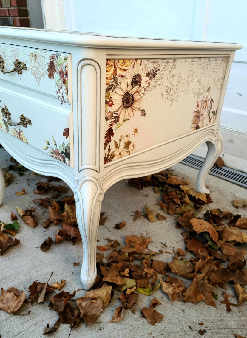 Hand Painted Floral Side/ End Tables - Etsy