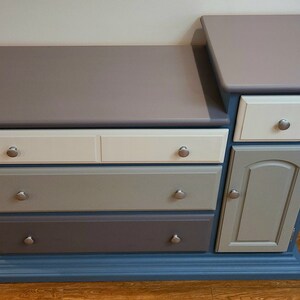 Hand Painted Blue and Grey Dresser/ Changing Table - Etsy