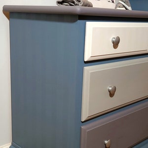 Hand Painted Blue and Grey Dresser/ Changing Table - Etsy