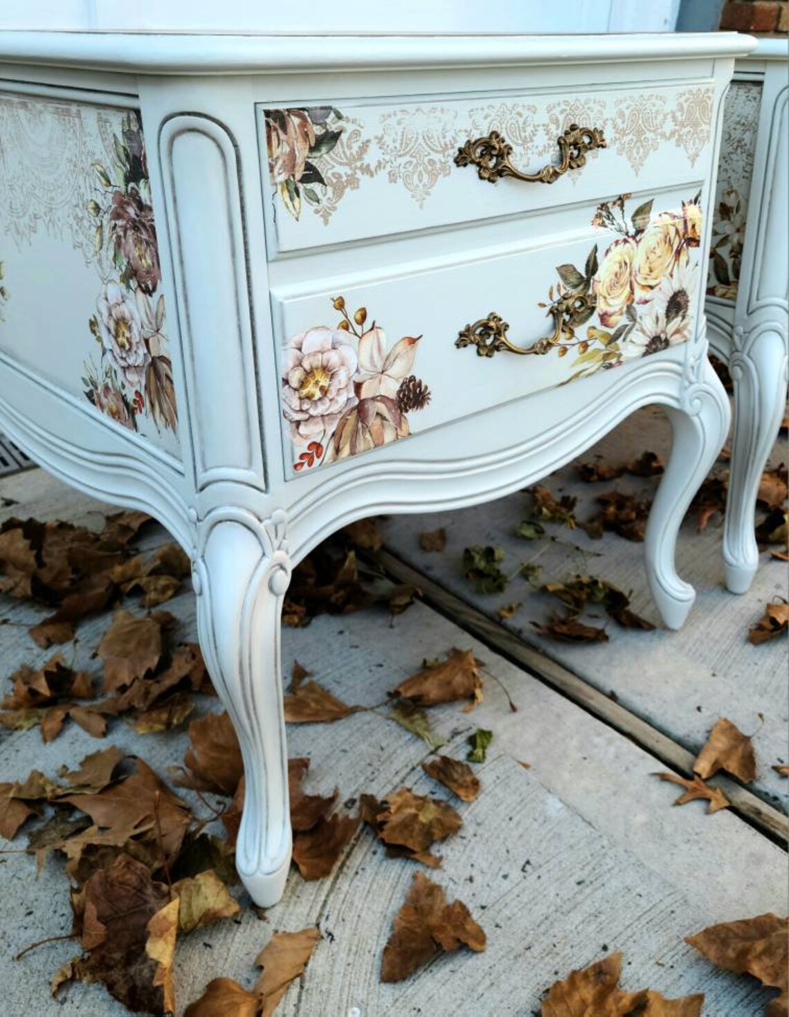 Hand Painted Floral Side/ End Tables - Etsy