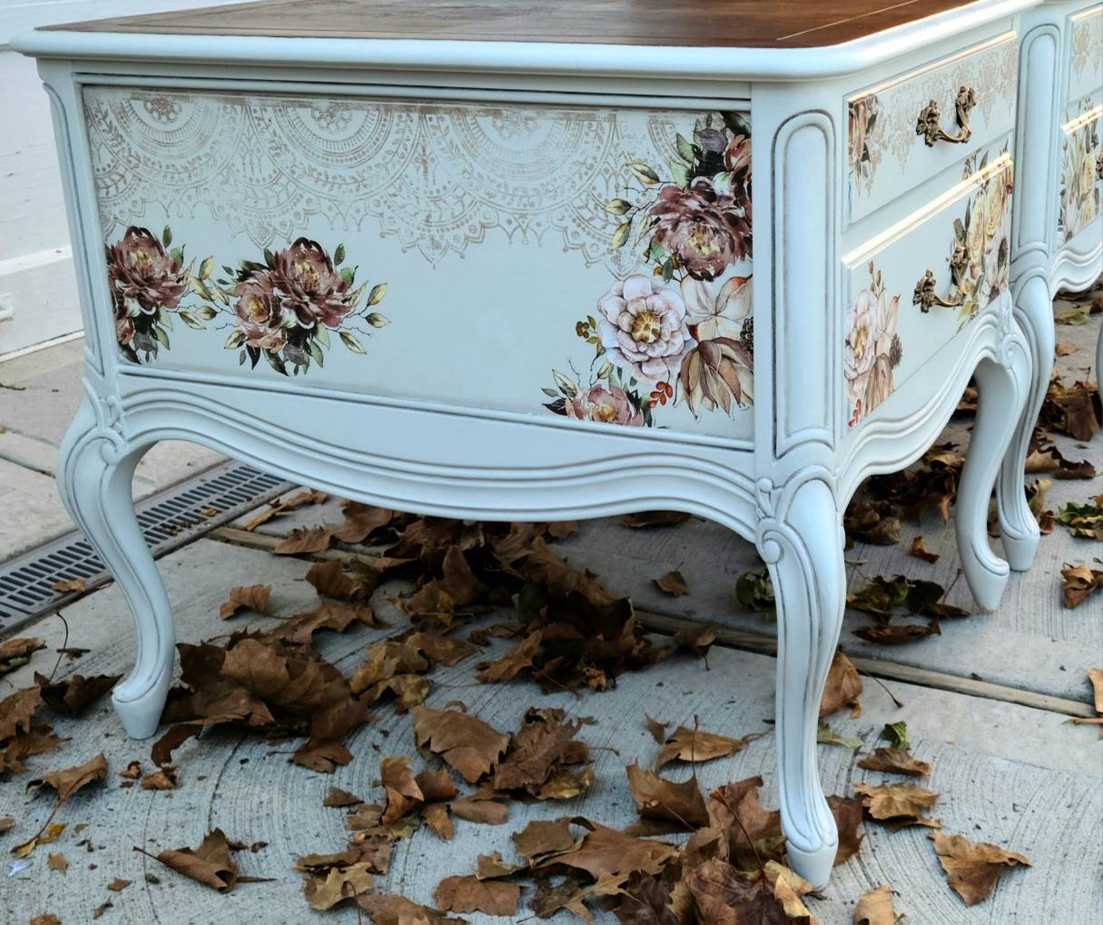 Hand Painted Floral Side/ End Tables - Etsy