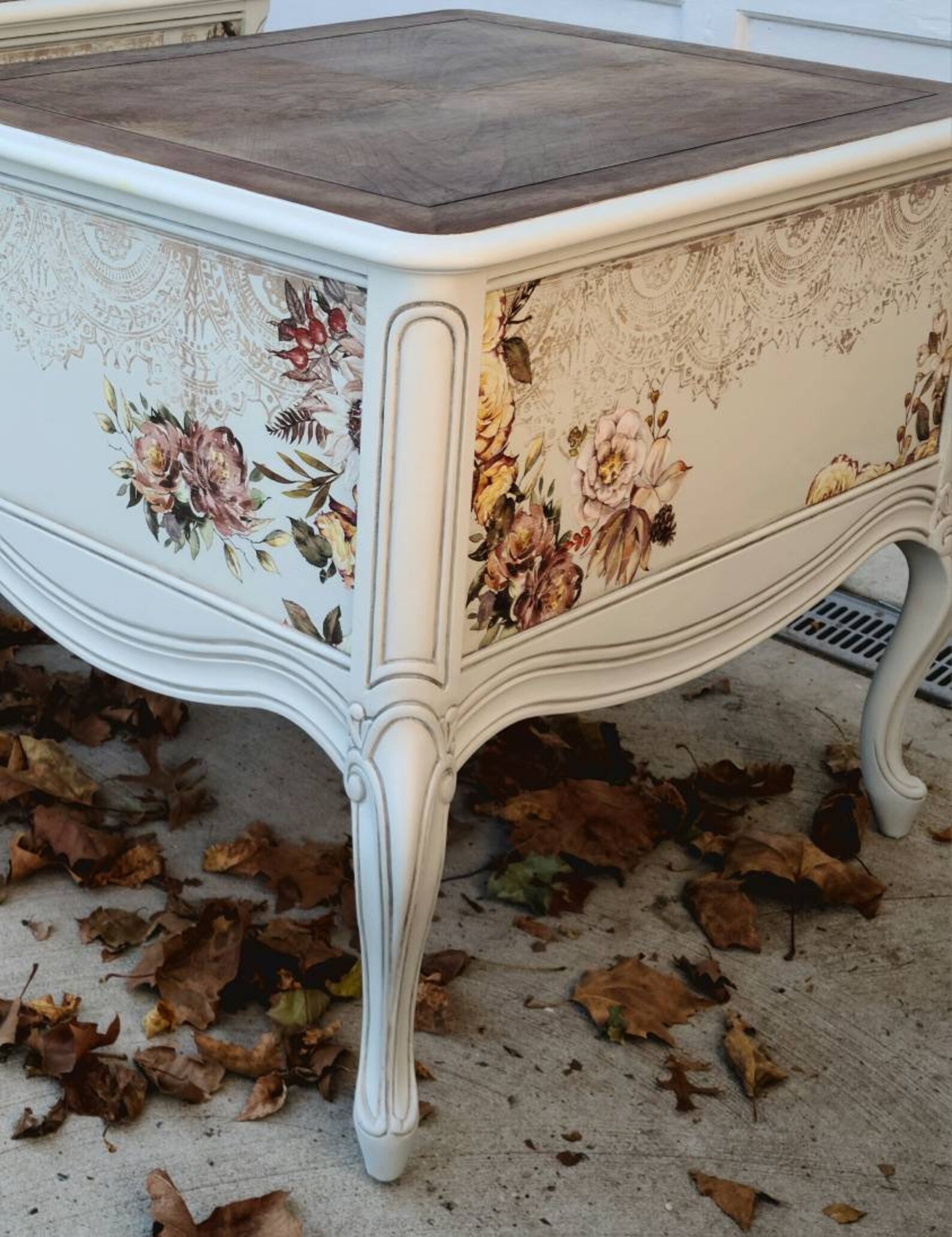 Hand Painted Floral Side/ End Tables - Etsy