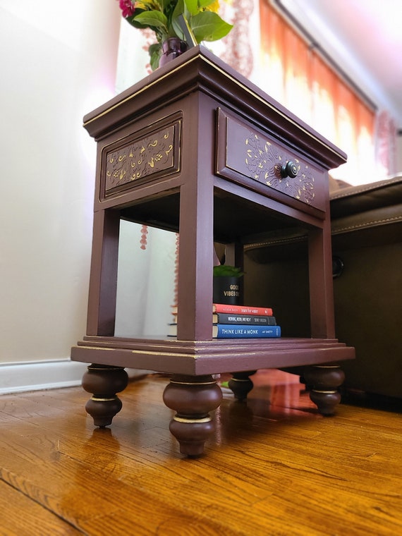 Custom Hand Painted End Table | Etsy