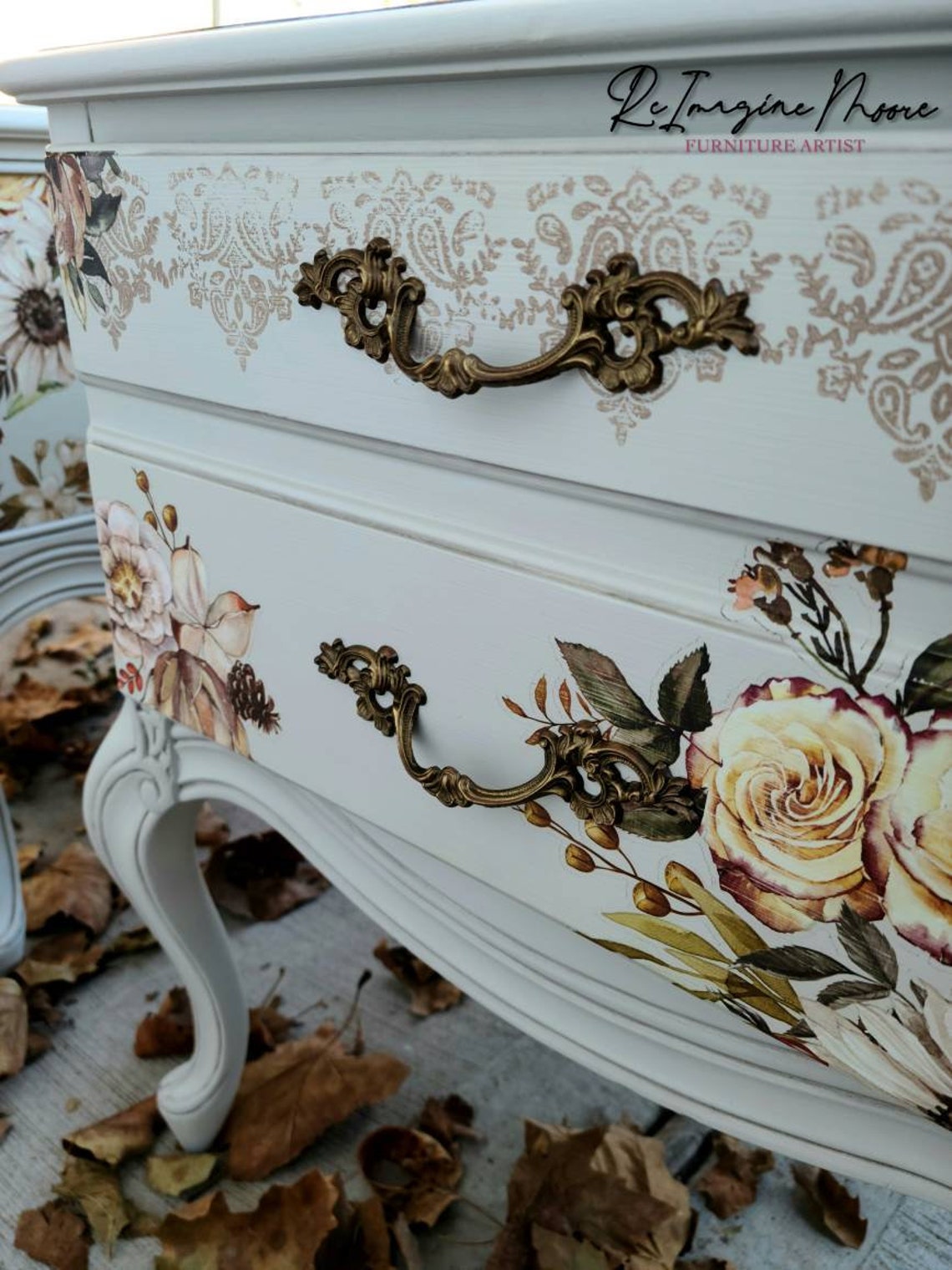 Hand Painted Floral Side/ End Tables - Etsy