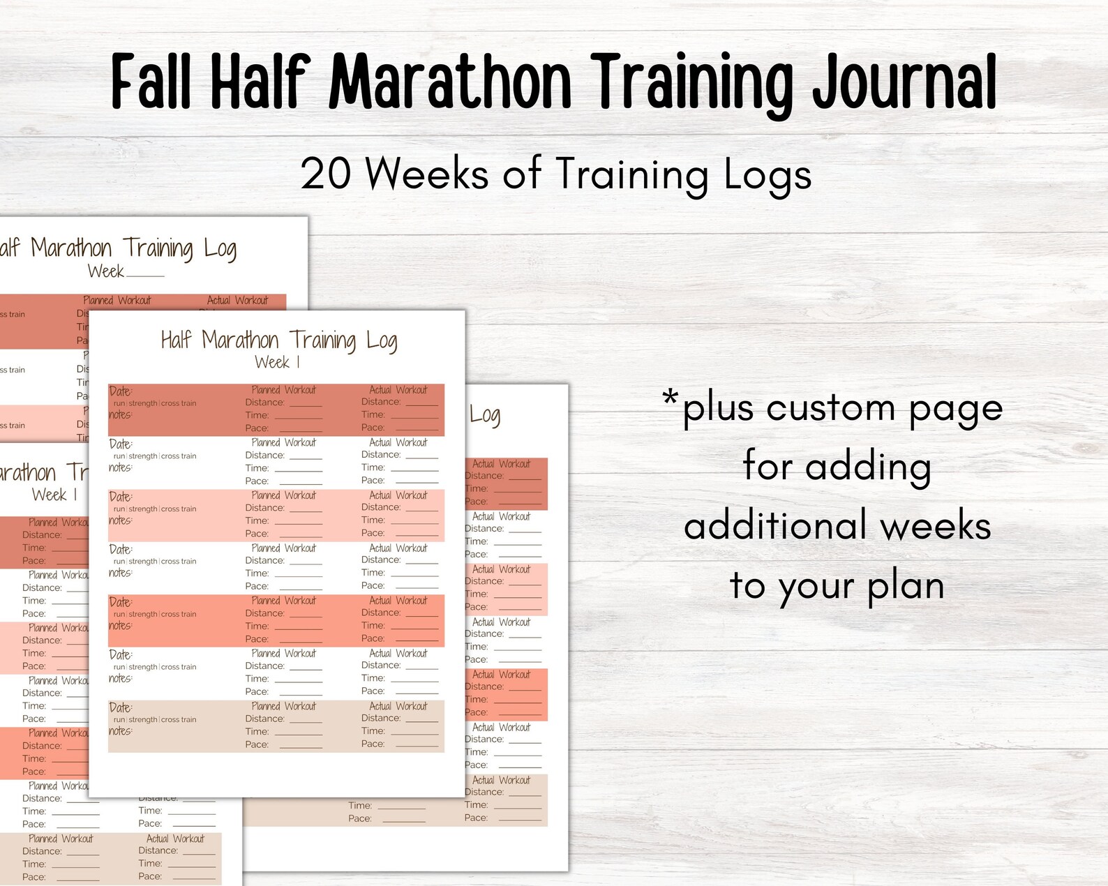 Fall Half Marathon Training Journal - Etsy