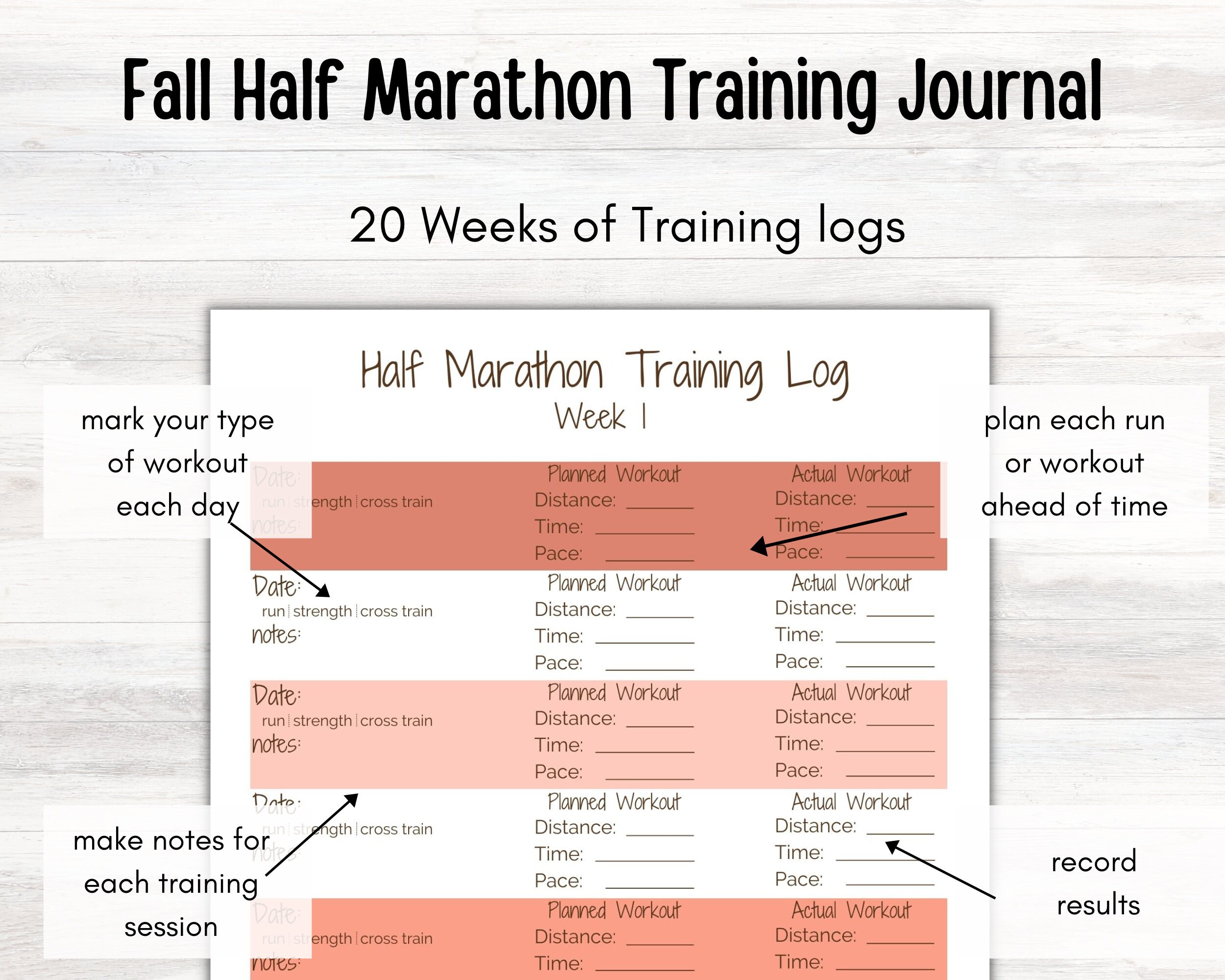 Fall Half Marathon Training Journal - Etsy