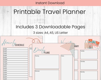 Printable Travel Itinerary, Vacation Planning Template, Summer Daily ...