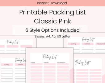 EDITABLE Travel Packing List Template in Google Sheets /excel ...