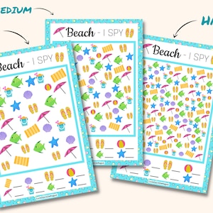 Summer I Spy | Kids Activity | Printable Game | Beach | Digital ...