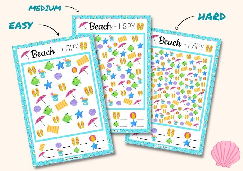 Summer I Spy | Kids Activity | Printable Game | Beach | Digital ...