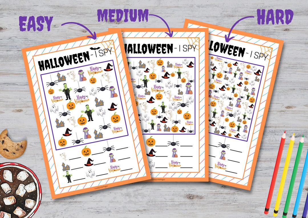 Halloween Fun Activity for Kids | I Spy Printable Party Game | Autumn ...