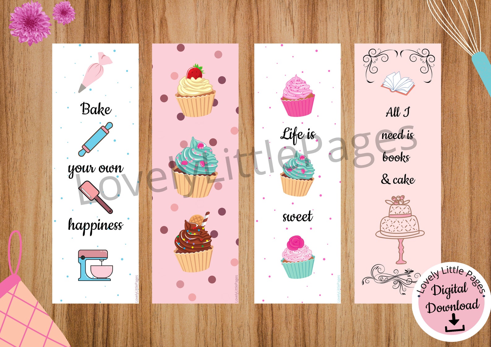 I Love Cakes | Baking | Cupcakes | Bookmarks | Cozy Reading | Sweets ...