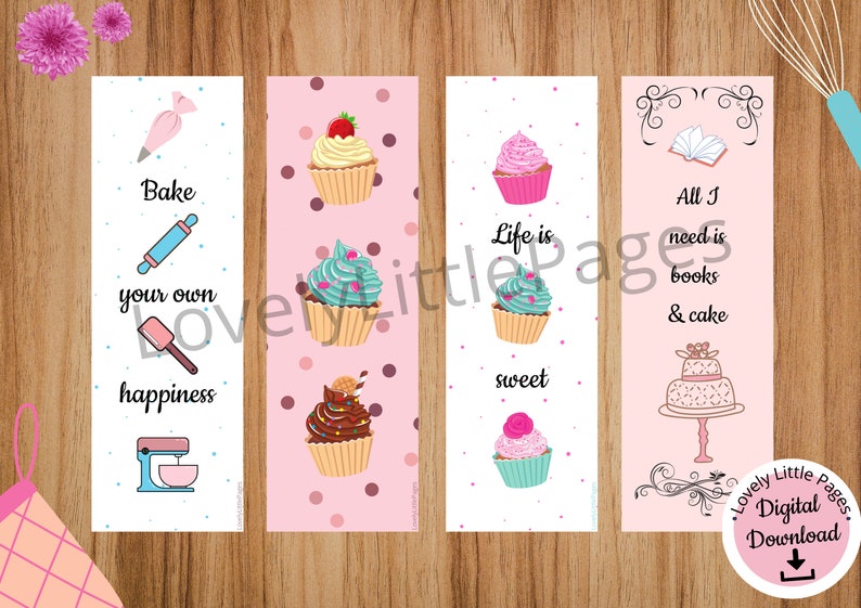 I Love Cakes | Baking | Cupcakes | Bookmarks | Cozy Reading | Sweets ...