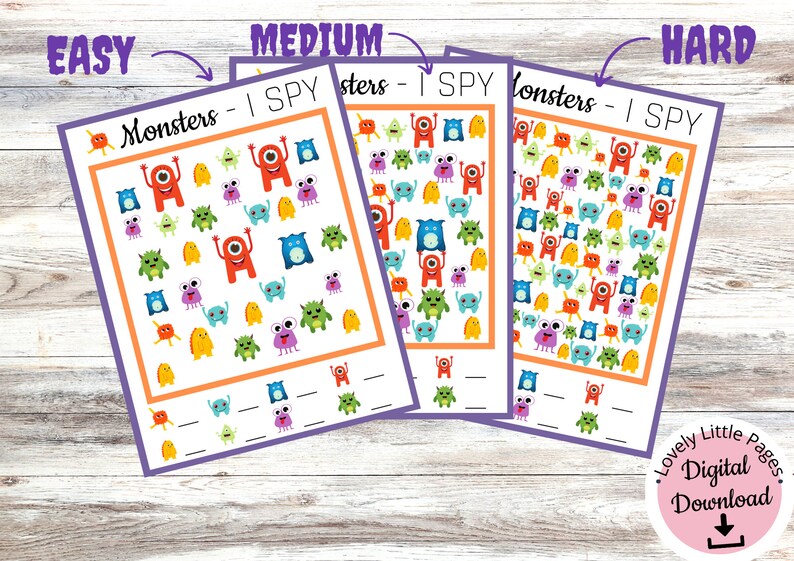 Monsters I Spy | Printable Game | Halloween | Fun Kids Activity ...