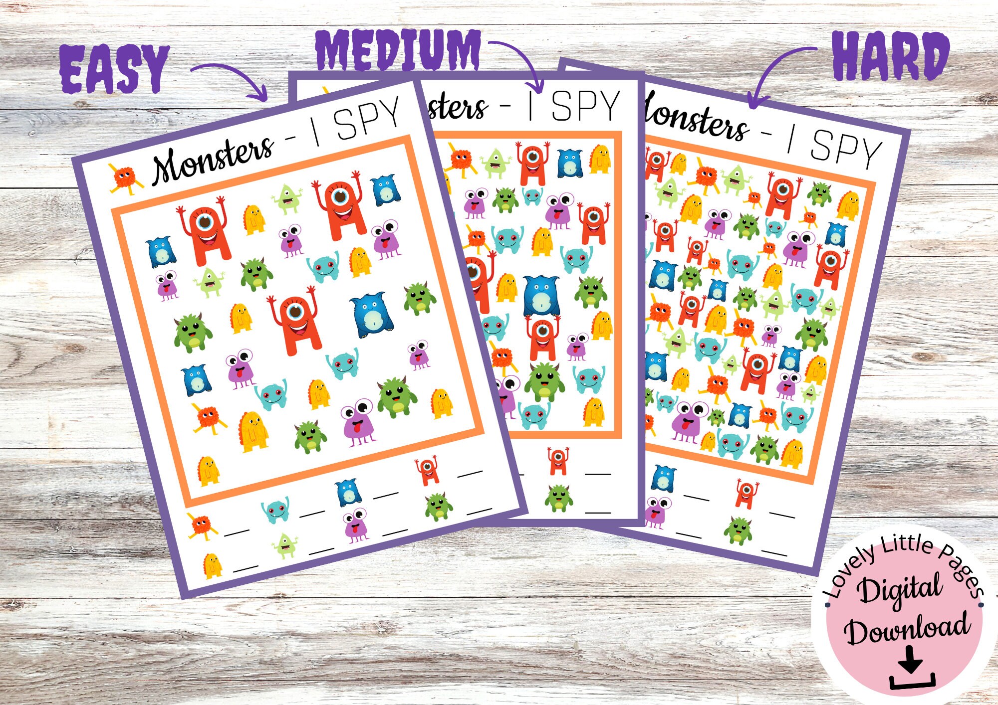 Monsters I Spy | Printable Game | Halloween | Fun Kids Activity ...