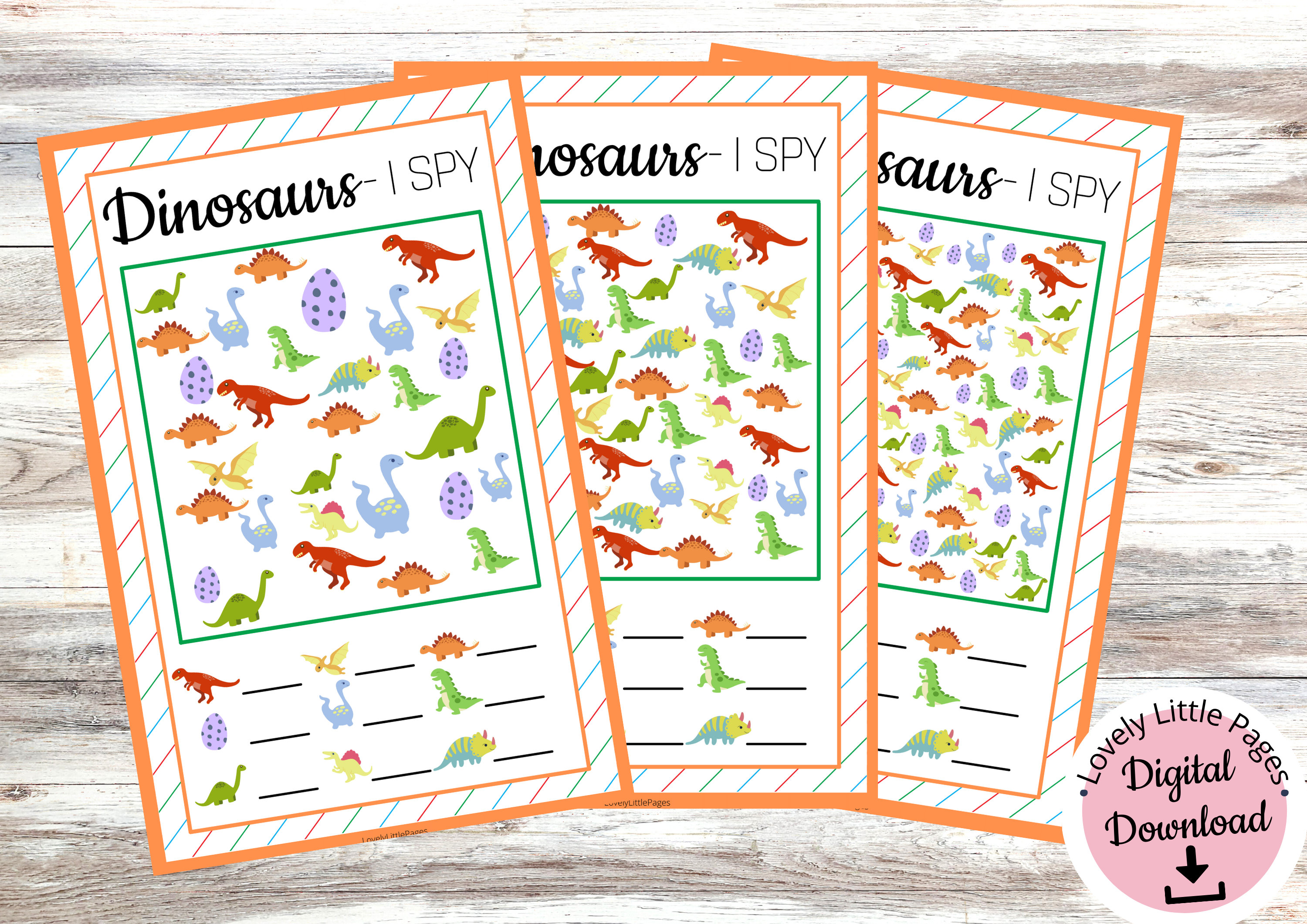 Dinosaurs I Spy | Printable Party Game | Fun Kids Activity | Digital ...