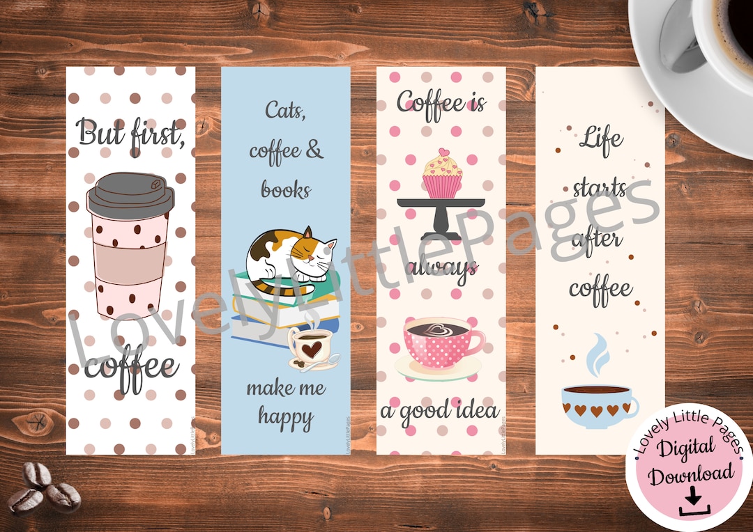 I Love Coffee | Bookmarks | Cozy Reading | Digital Download | Instant ...