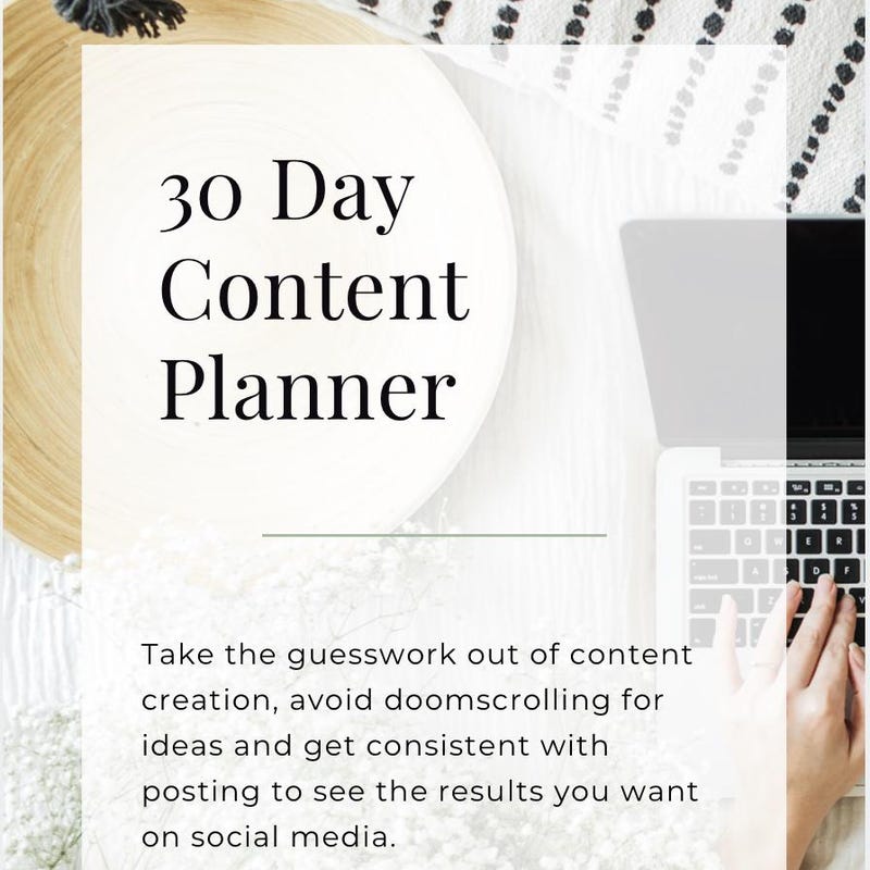 30 Day Content Planner - Etsy