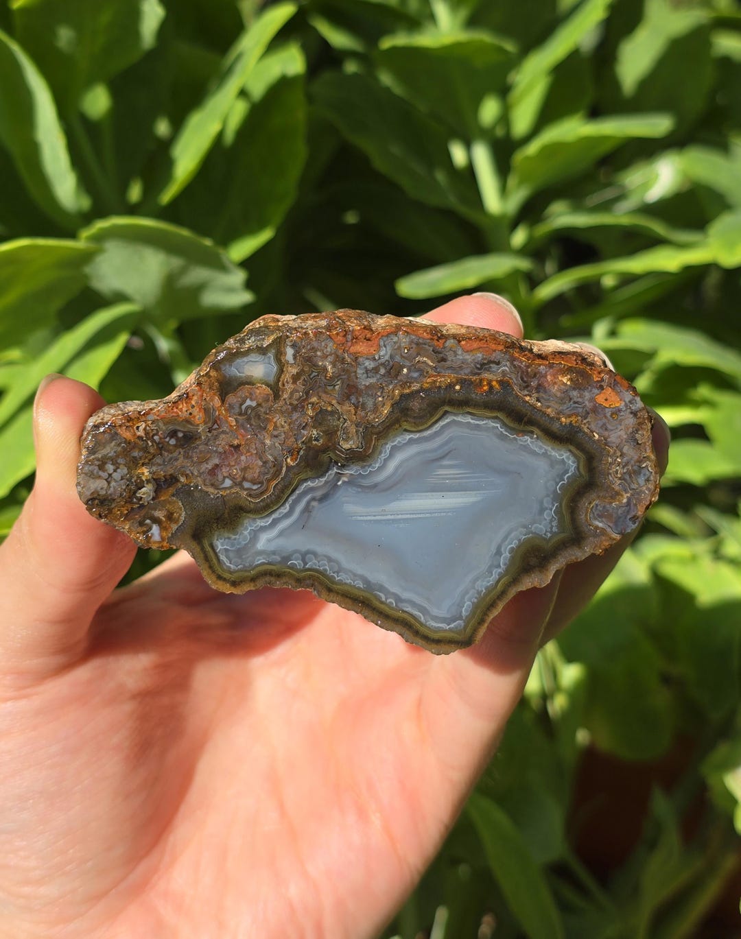 Ocean View Stone, Blue Waterline Banded and Green Banded Agate, Turkish ...