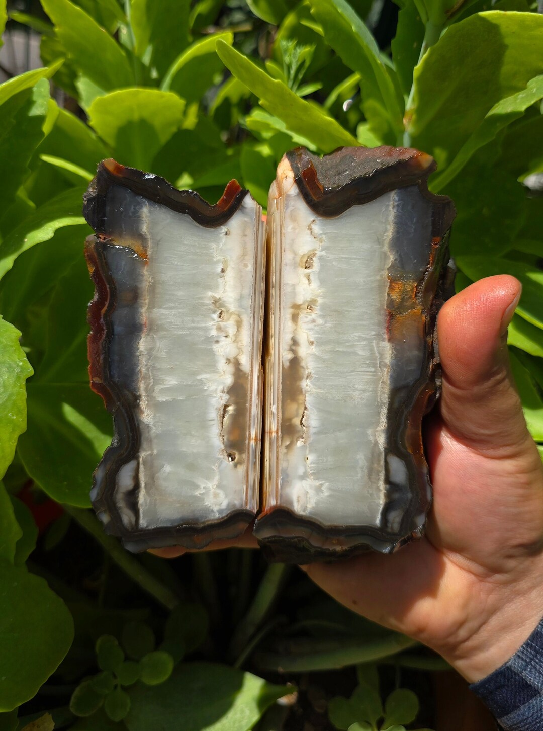 Large Ocean View Stone, Blue and White Waterline Banded Agate, Turkish ...