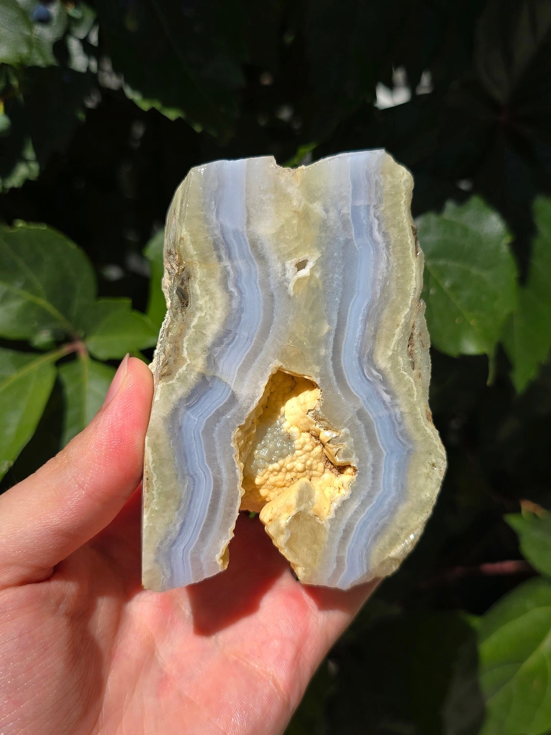 Blue Banded Chalcedony and Botryoidal Agate, Turkish Chalcedony, Cut ...