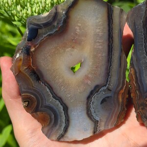 Blue and Black Banded and Crystal Agate, Crystal Quartz Agate, Turkish ...