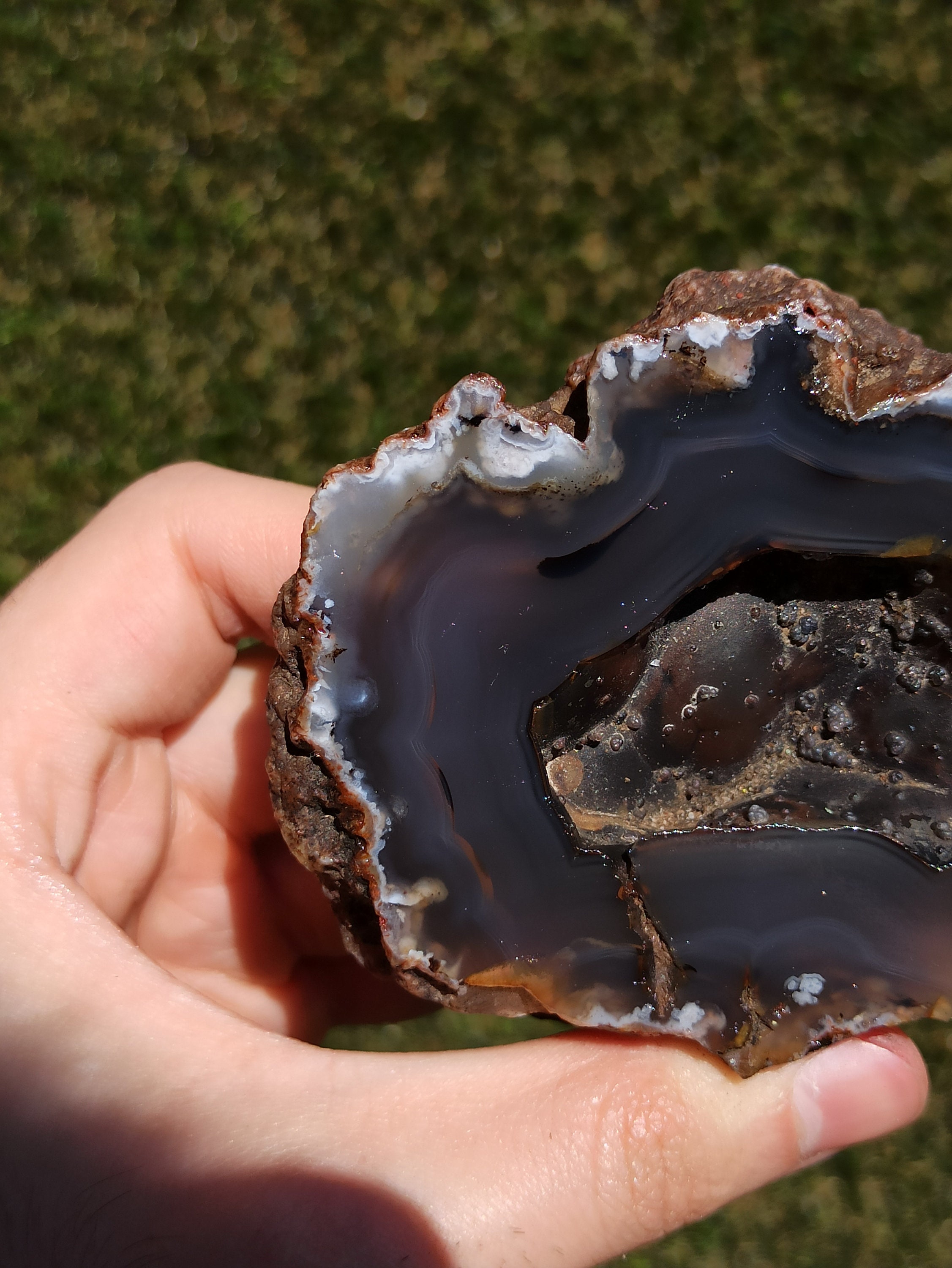 Blue Banded and Botryoidal Geode Agate Cut and Polished - Etsy