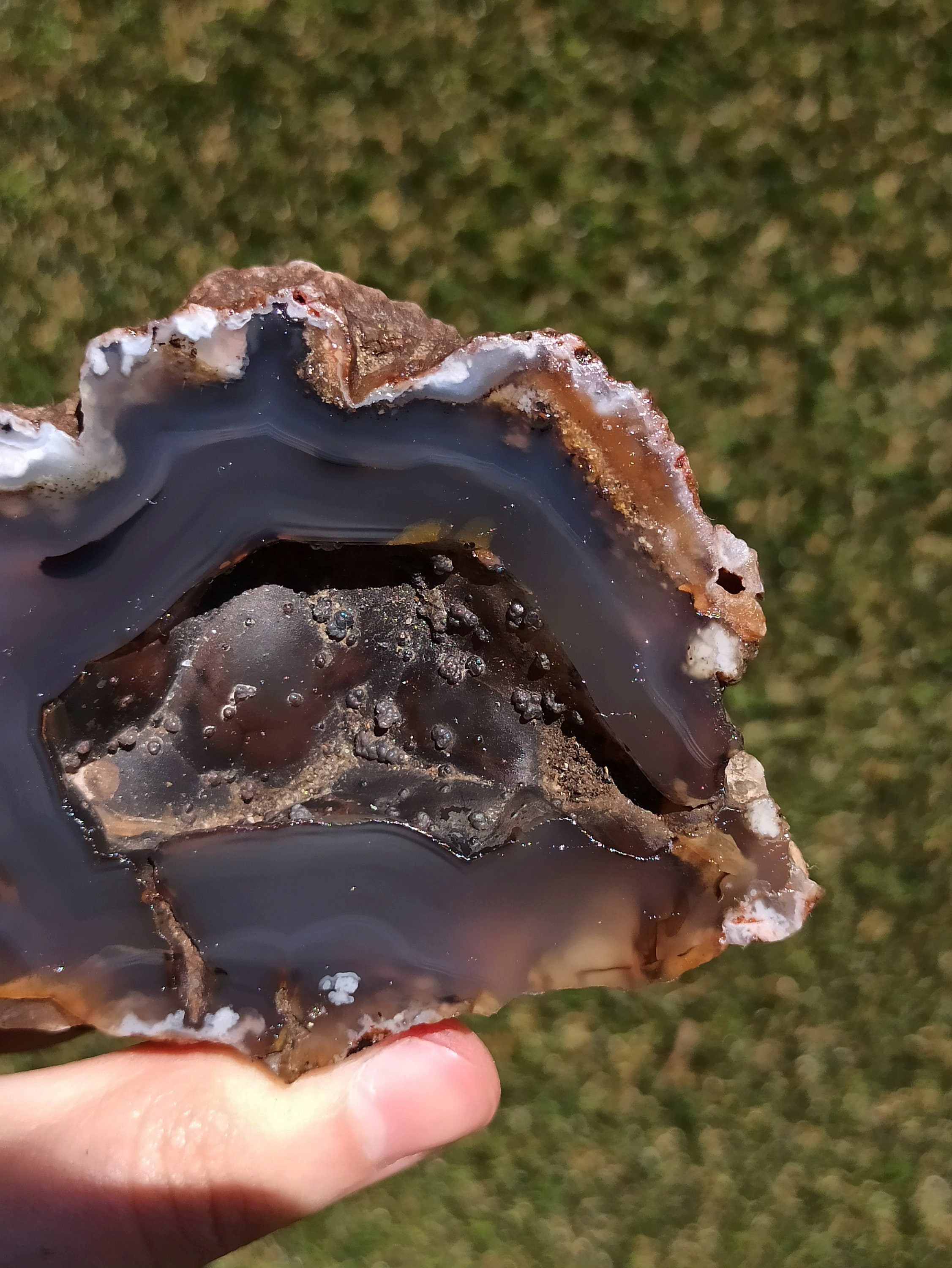 Blue Banded and Botryoidal Geode Agate Cut and Polished - Etsy