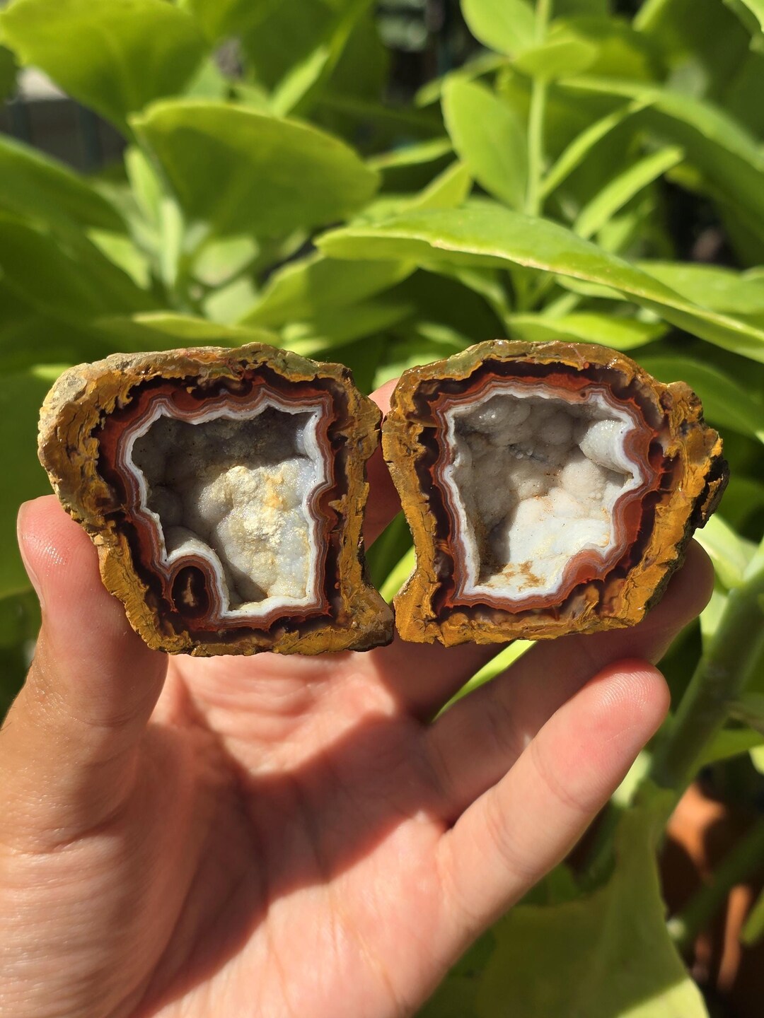 Mini Orange and Red Banded and Geode Druzy Agate, Turkish Geode Agate ...