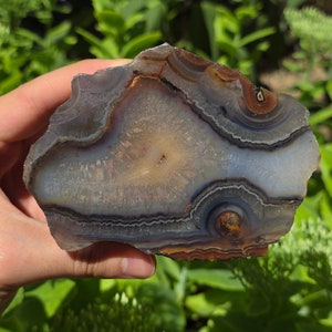 Blue and Black Banded and Crystal Agate, Crystal Quartz Agate, Turkish ...