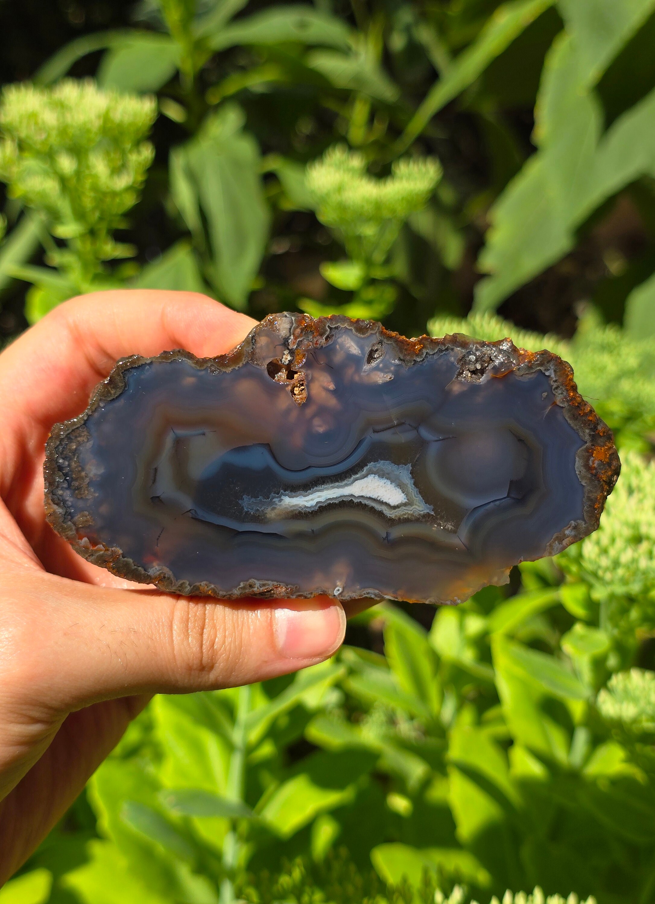 Blue Banded Agate, Turkish Agate Pair, Rock and Mineral, Agate Home ...