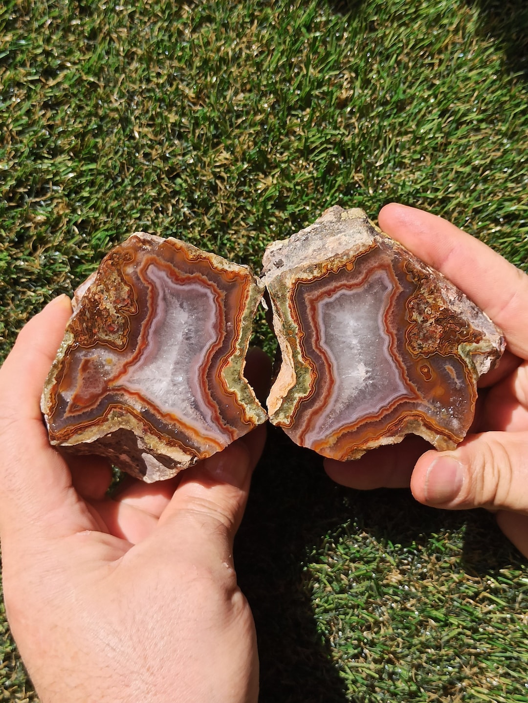 Unique Orange Banded and Crystal Agate, Crystal Quartz Agate, Turkish ...