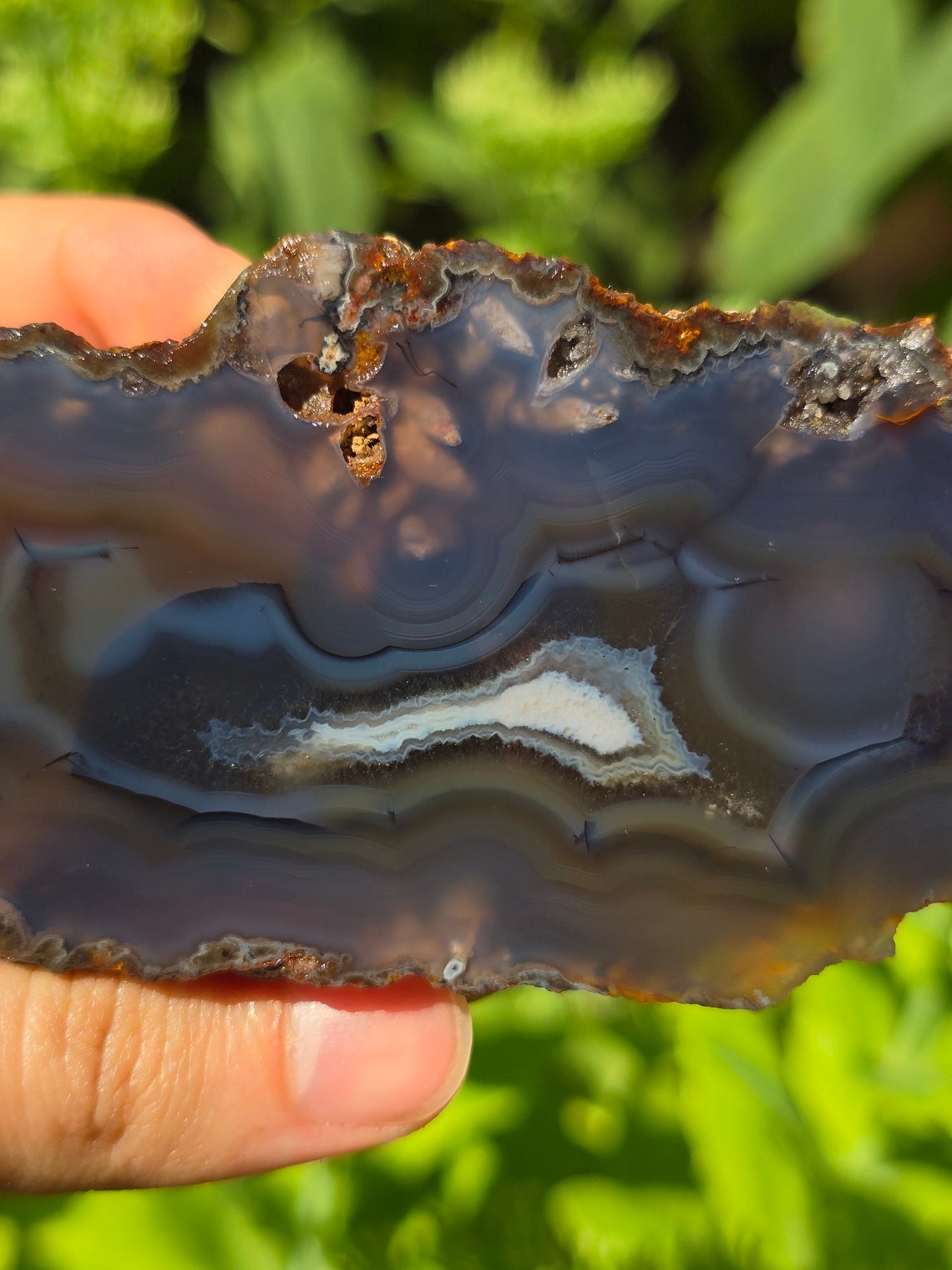 Blue Banded Agate, Turkish Agate Pair, Rock and Mineral, Agate Home ...